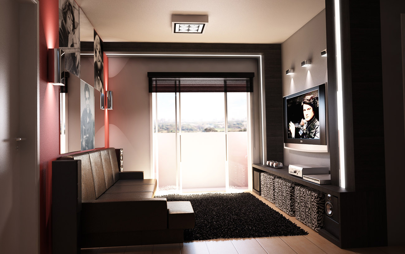 3D1 Interna de um Home com VRAY