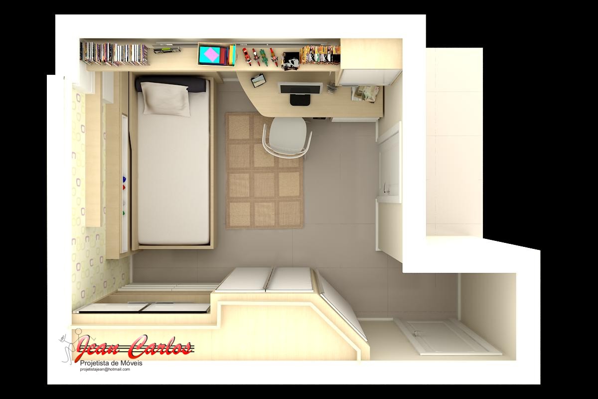 3D1 Projeto Quartinho Ap Beira Mar Floripa