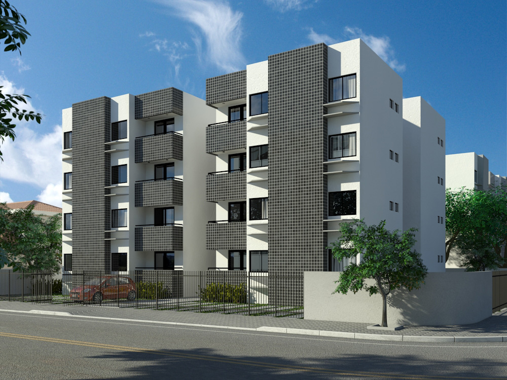 3D1 Prédio caixão. Render Mental Ray