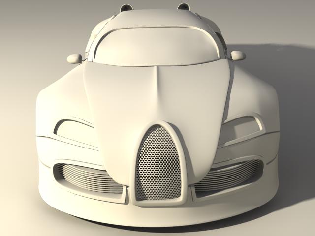 3D1 1º modelo - Bugatti Veyron. ( Testes de Render )