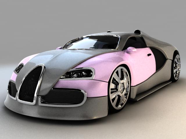3D1 1º modelo - Bugatti Veyron. ( Testes de Render )
