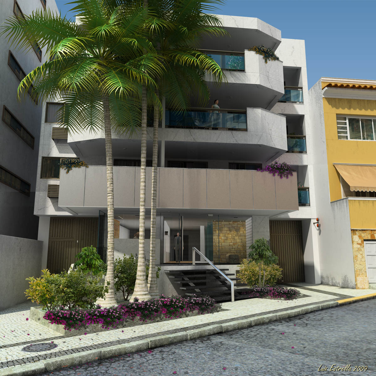 3D1 Reforma de fachada - Edificio residencial no Rio de Janeiro