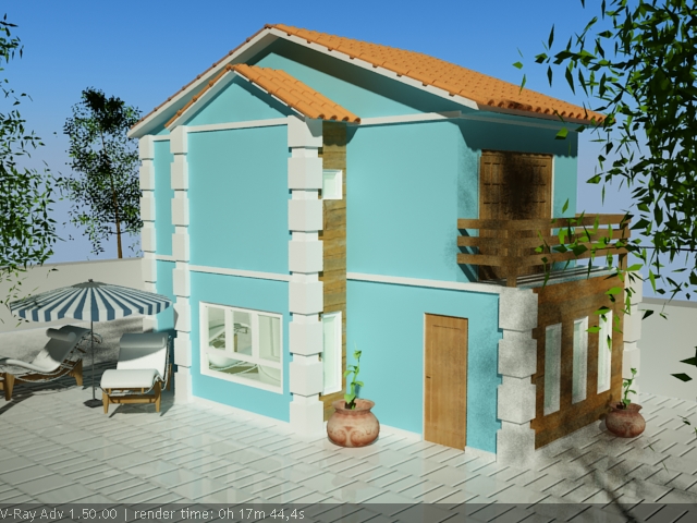 3D1 primeiro render com vray em um mes de estudo