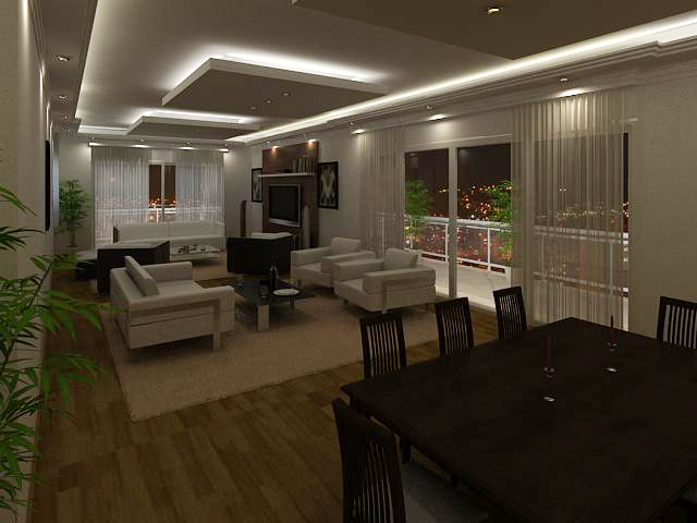 3D1 Interna de apartamento - dia e noite