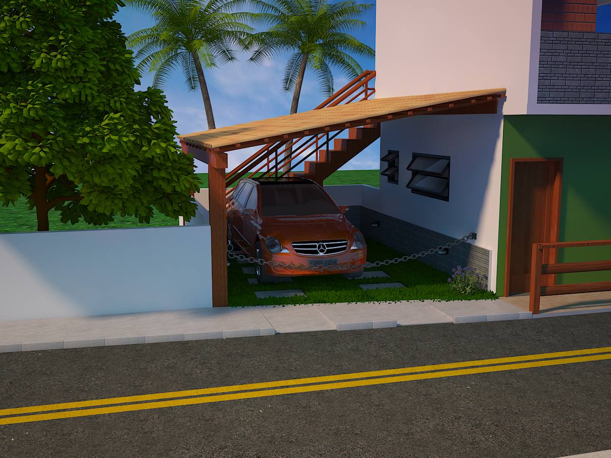 3D1 Garagem externa 3d max + vray (1ª imagem ex.)
