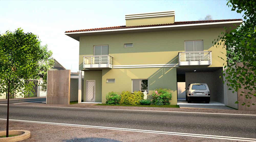 3D1 exterior Fryrender - Piscina e Fachada