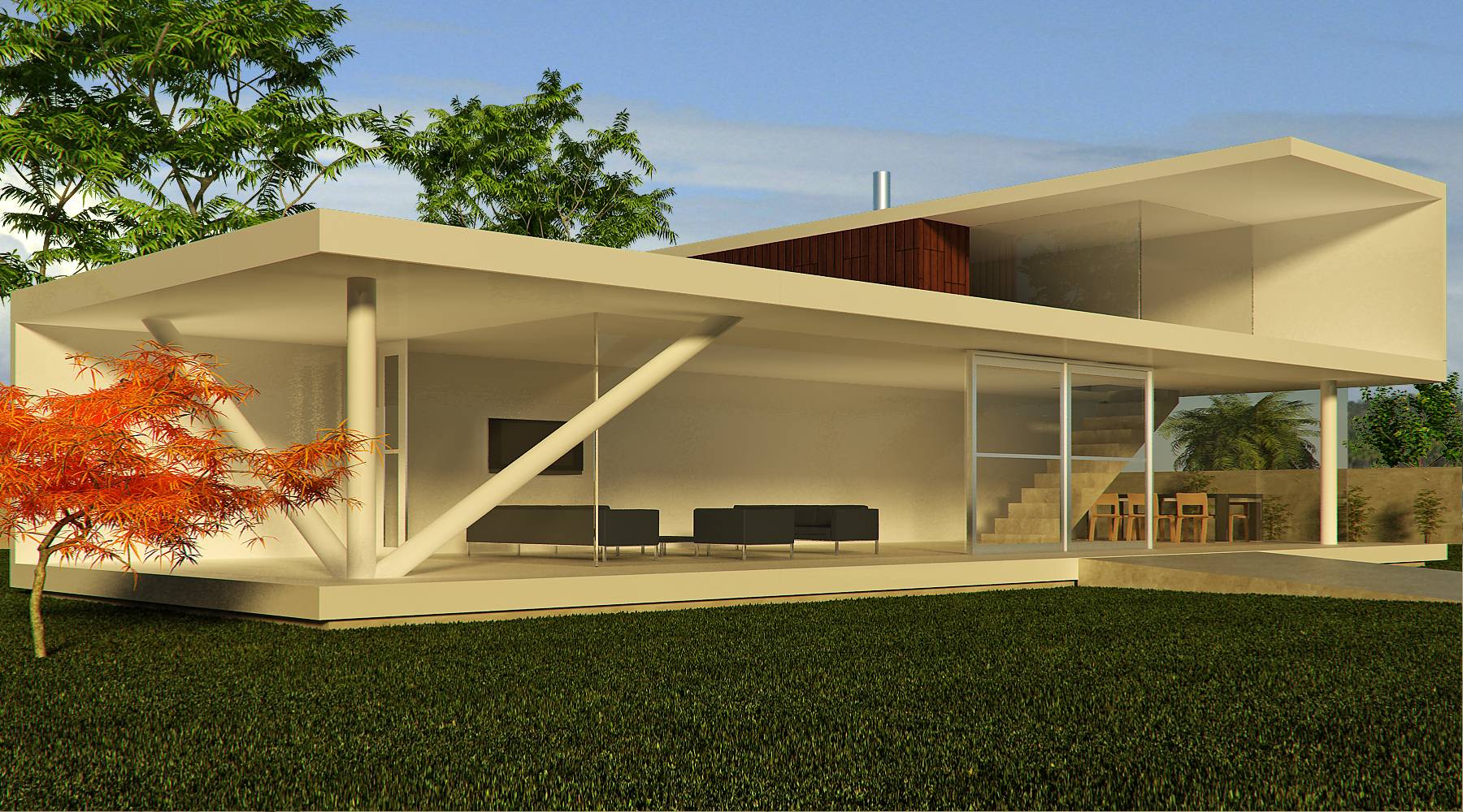 3D1 Casa Retangular - Vray