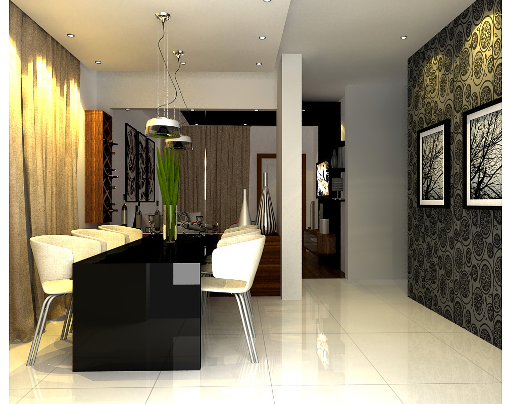 3D1 interna - sala de estar e sala de tv