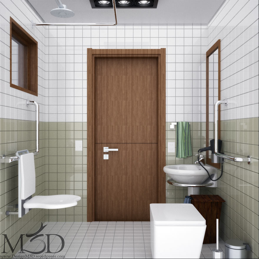 3D1 Projeto Banheiro e Quarto para deficiente físico