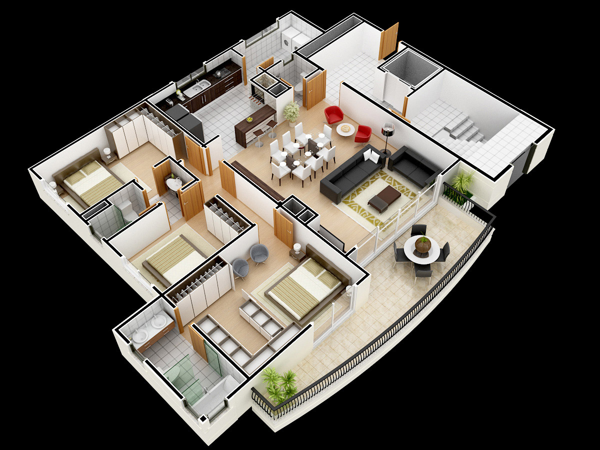 3D1 Externa - Interna - Humanizada Ed. Residencial - Vray